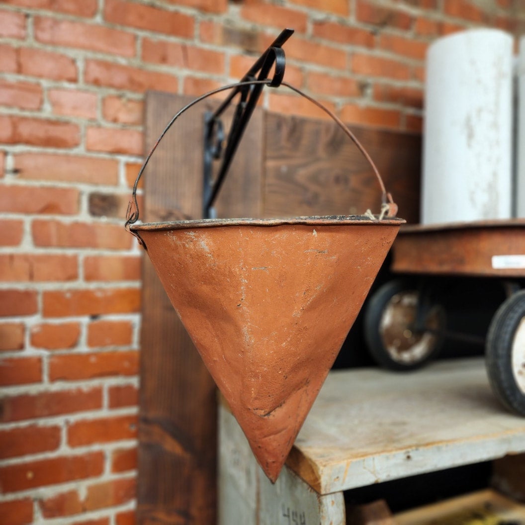 Fire Bucket - Galvanized Cone | Old Cottonwood
